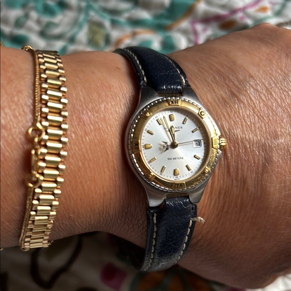 Longines | Accessories | Longines Silver Case With Blue Leather Strap ...